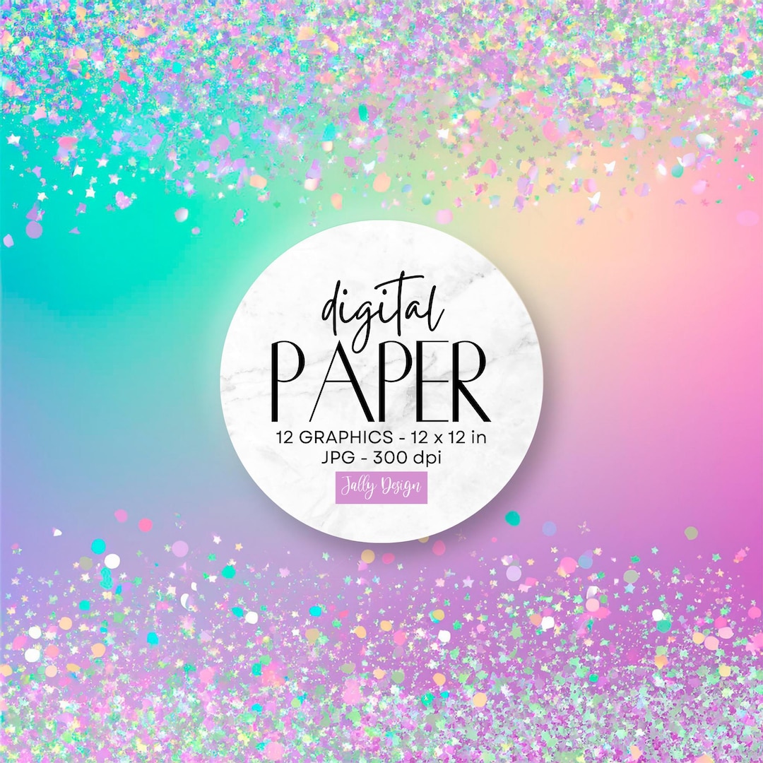 Dream, Pastel, Holographic Backgrounds With Colorful Confetti on the ...