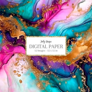 Luxurious Iridescent Alcohol Ink Digital Paper. Jeweled Backgrounds. - Etsy