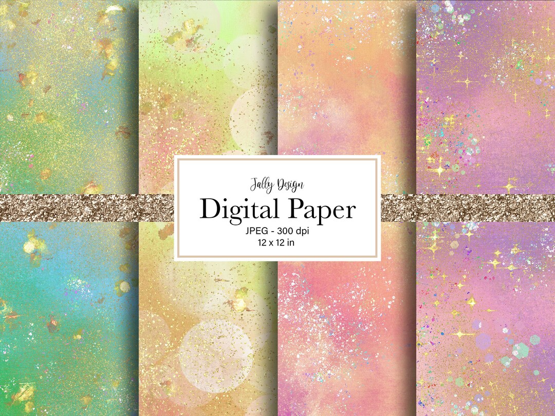 Pastel Dreams and Glitter Digital Paper Collection - Etsy