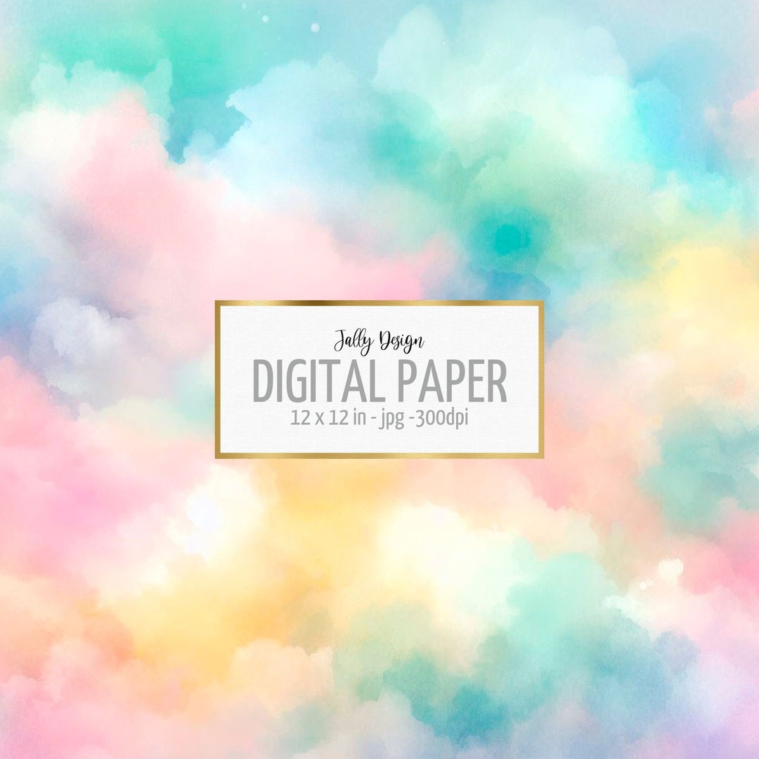 Soft Rainbow Watercolor Texture Digital Paper - Etsy