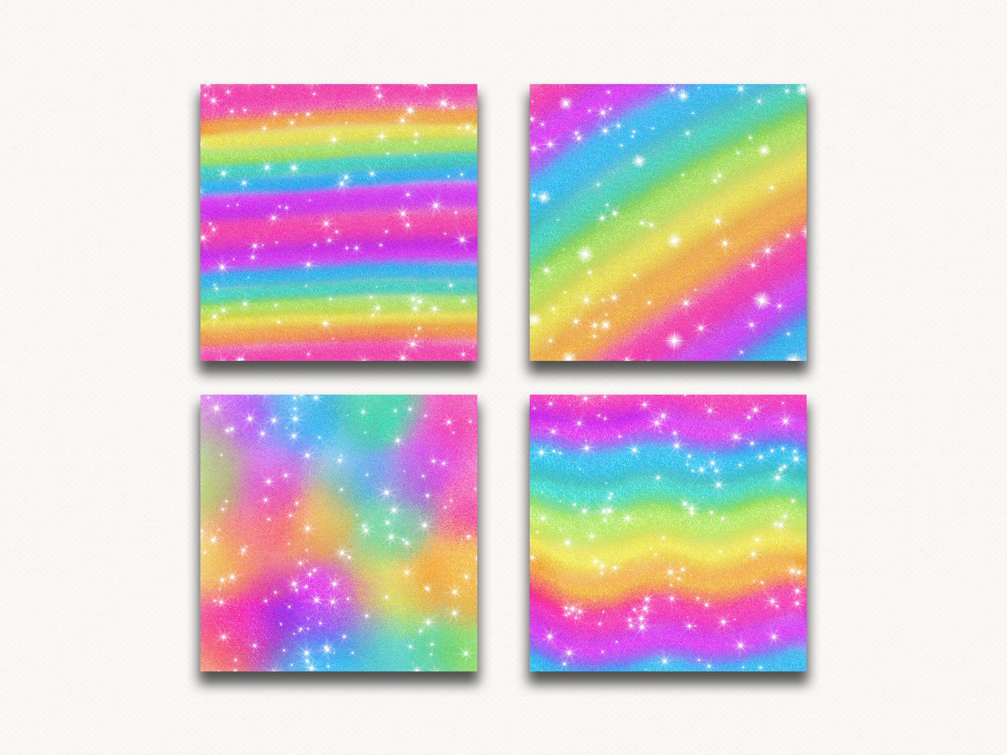 Glitter Rainbow Digital Paper Collection - Etsy