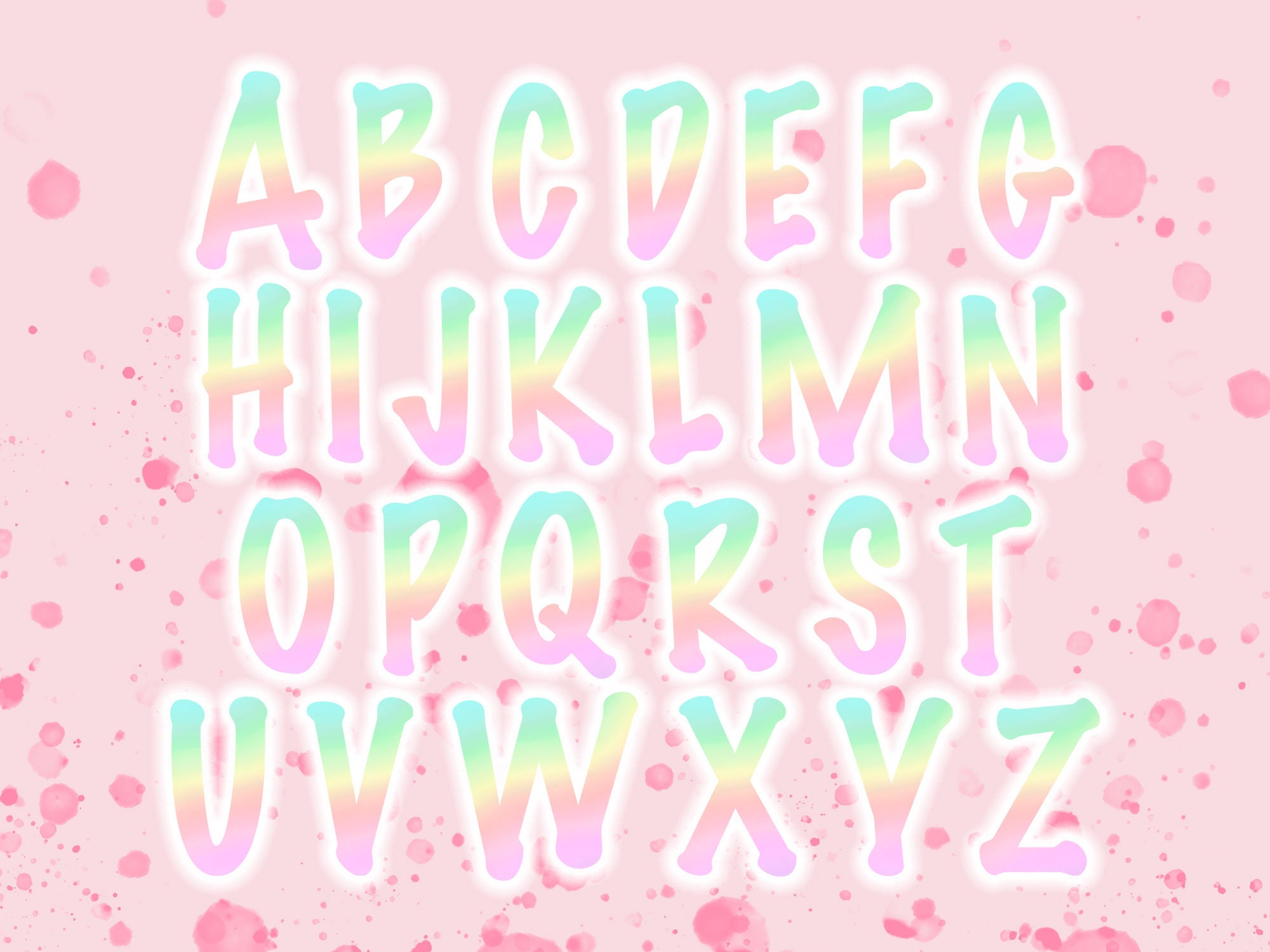 Pastel Rainbow Alphabet PNG Letter Clip Art Iridescent - Etsy UK