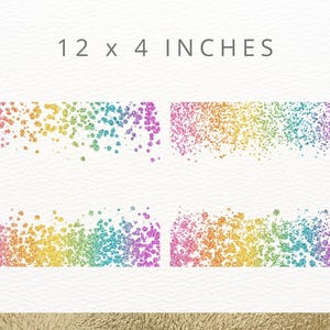 Rainbow Confetti Glitter Borders PNG Clip Art - Shimmering Colorful ...