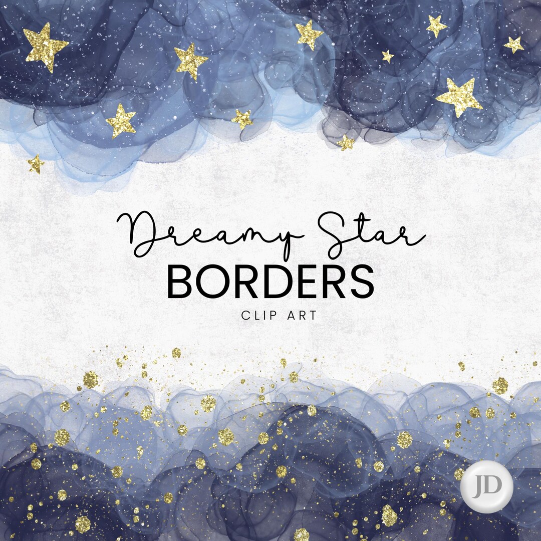 Watercolor Borders Clip Art. Dreamy Blue Overlays - PNG - Etsy