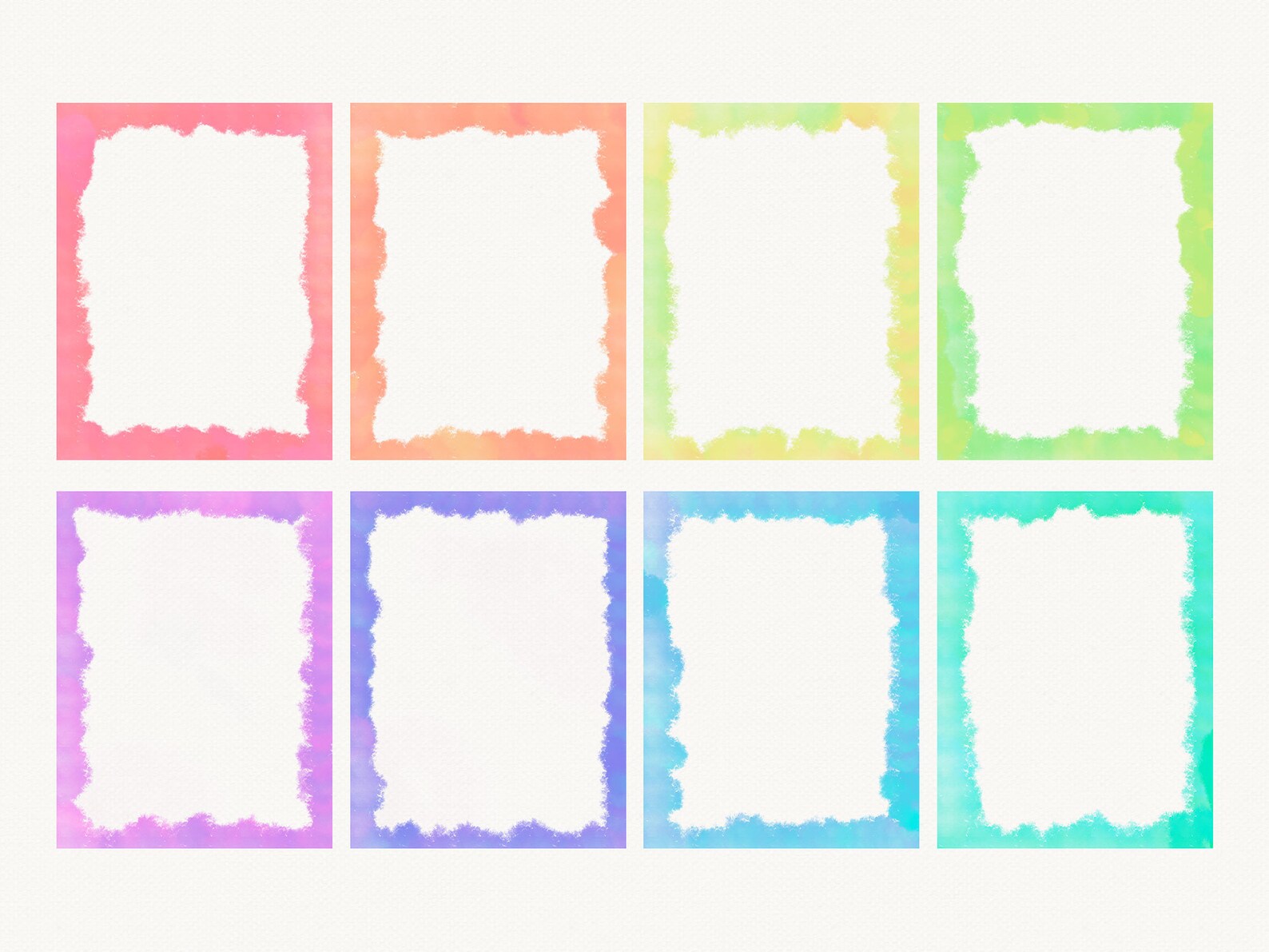 Rainbow Borders Clip Art | Etsy