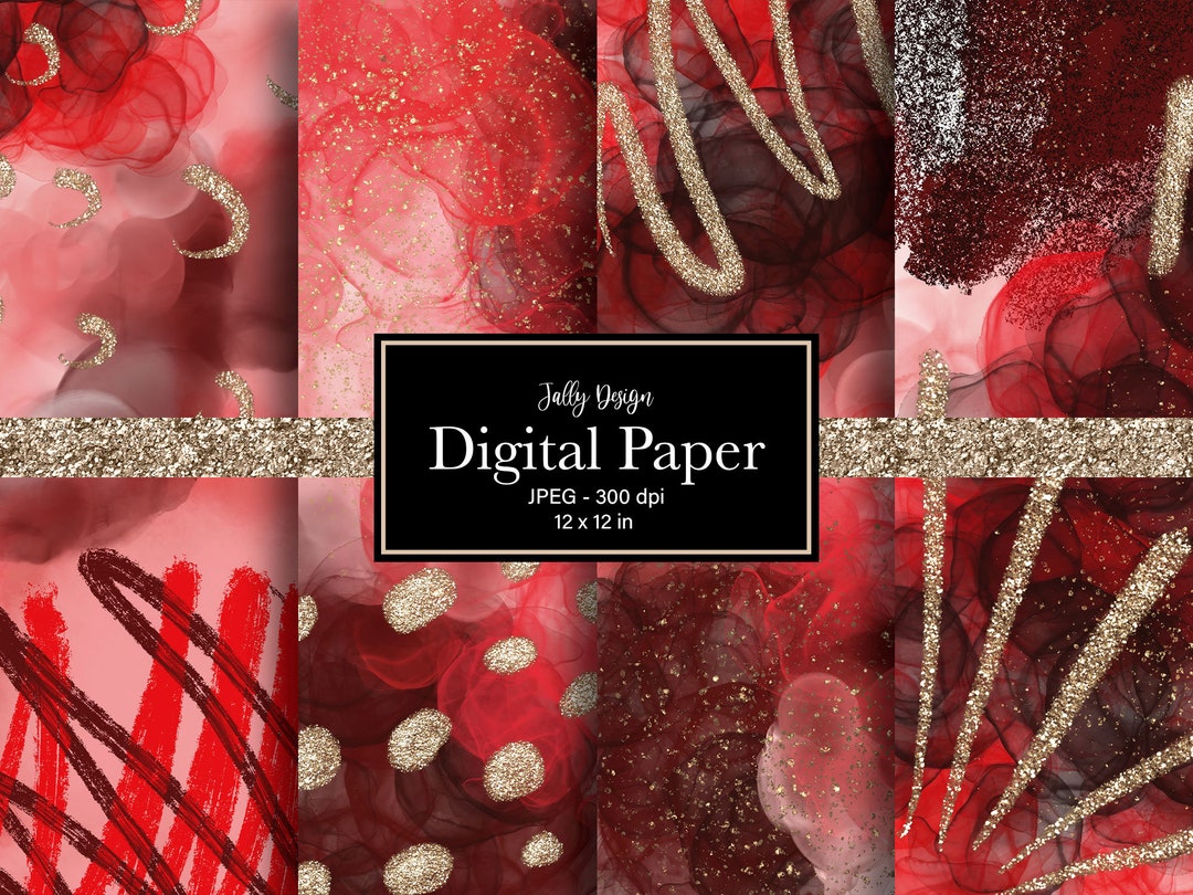 Luxury Red Digital Paper Collection - Etsy