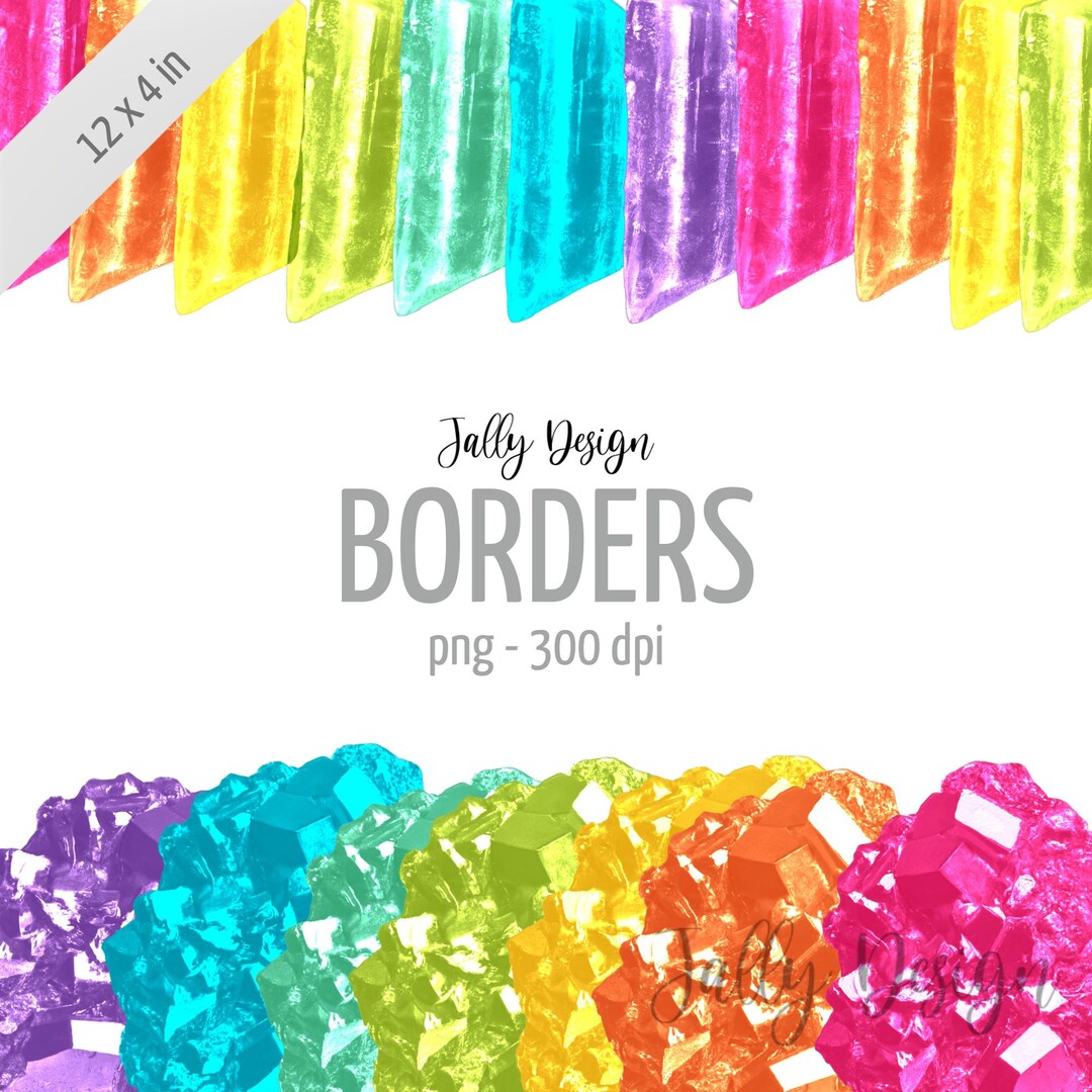 Rainbow Crystals Border Collection 12 X 4 Inches - Etsy