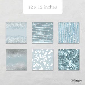 Blue Winter Digital Paper. Textures Collection. Elegant Christmas ...