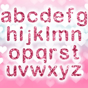 Pink Glitter Alphabet PNG - Etsy