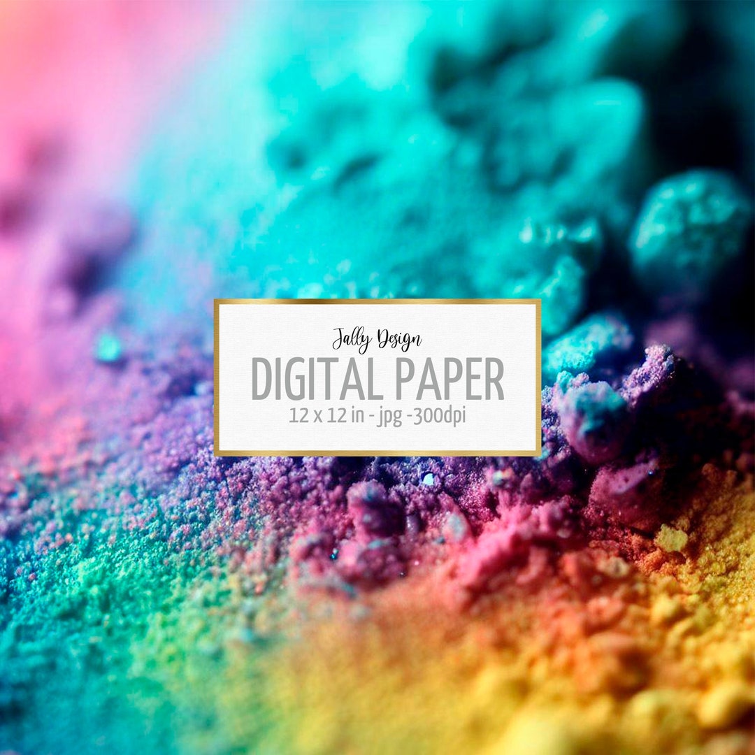 Magical Rainbow Chunky Powder Digital and Printable Paper - Etsy