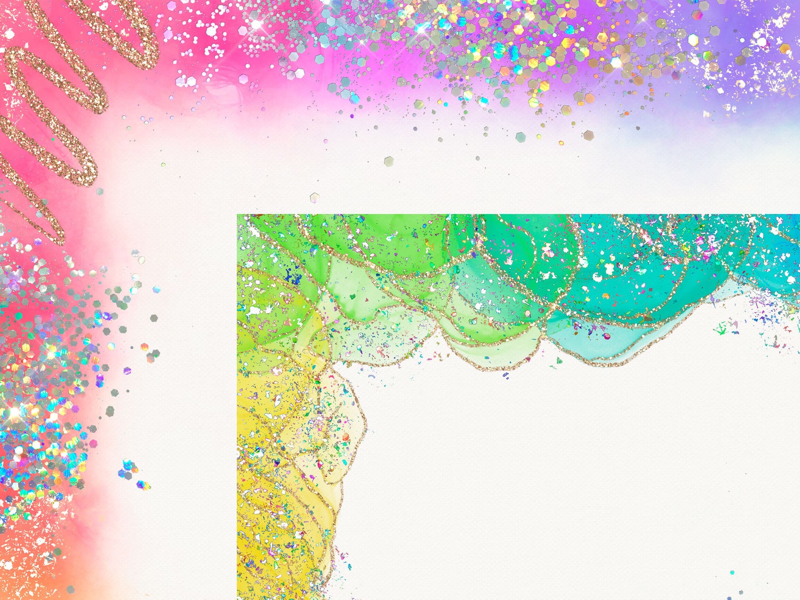 Glitter rainbow letter size borders | Etsy