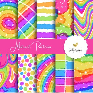 Rainbow Digital Paper Collection. Abstract Colorful Art Backgrounds. - Etsy