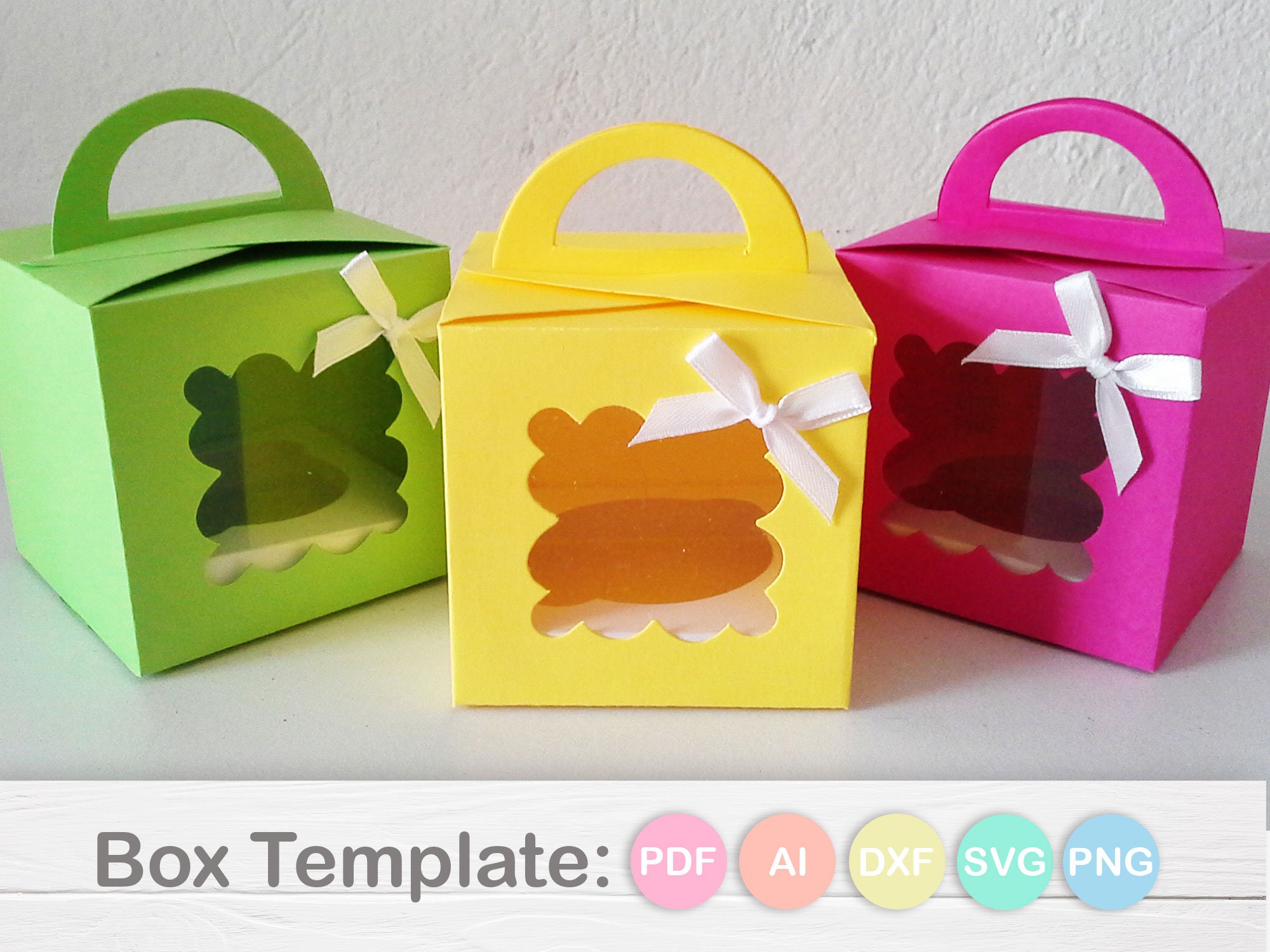 Cupcake Lunch Box Template SVG - Etsy Canada