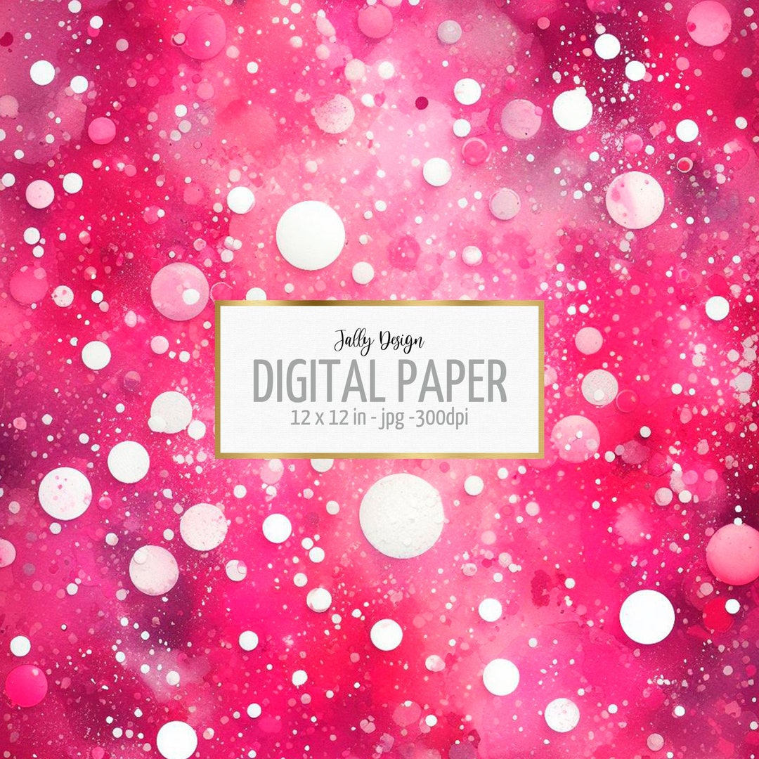 Hot Pink Watercolor Splashed Digital Paper - Etsy