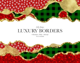 Christmas Doodle Borders Clipart, Holiday Borders Clip Art Set, Doodle ...