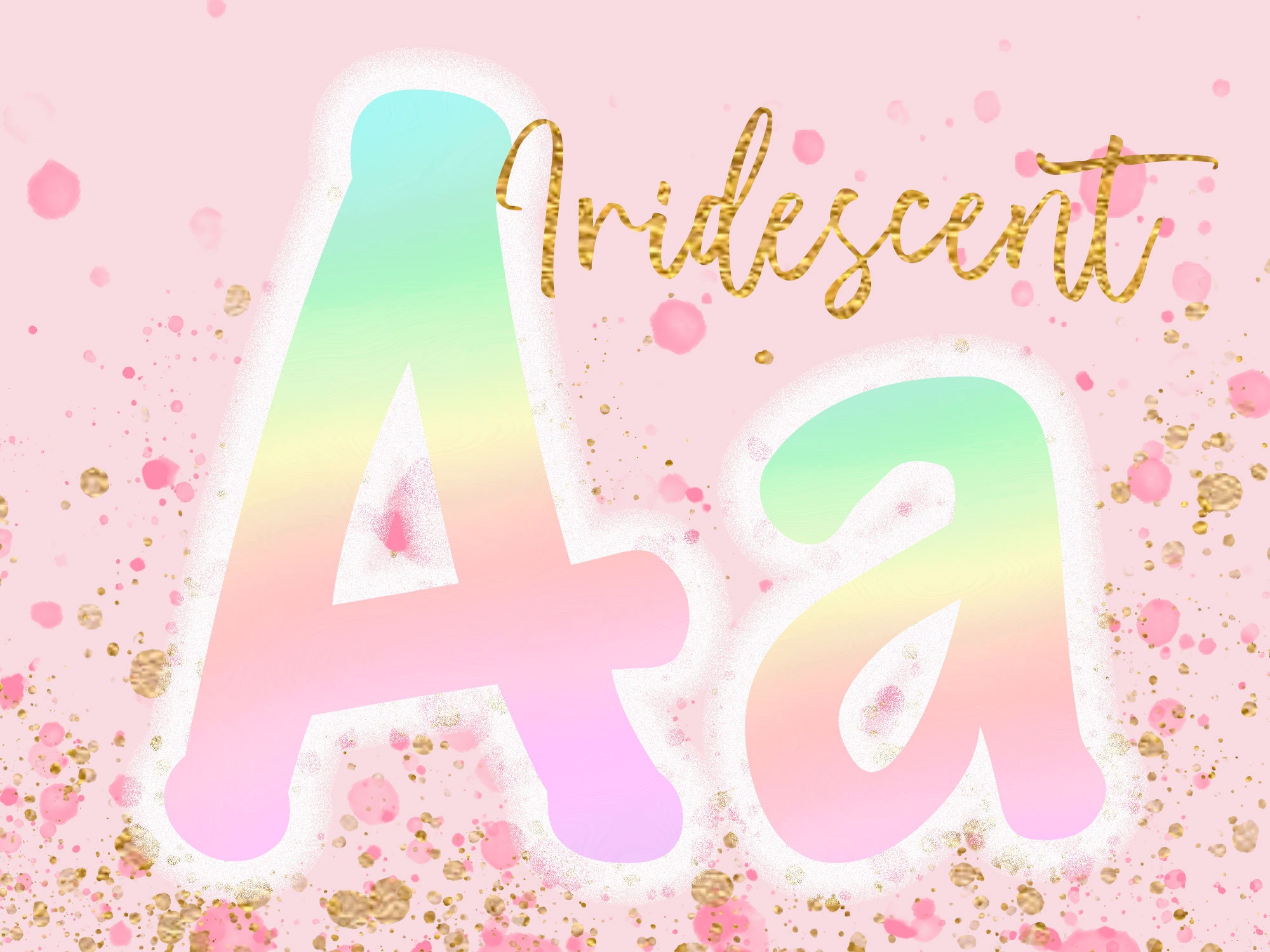 Pastel Rainbow Alphabet PNG Letter Clip Art Iridescent - Etsy UK