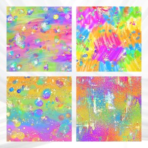 Glittery Rainbow - Digital Paper Collection - Etsy