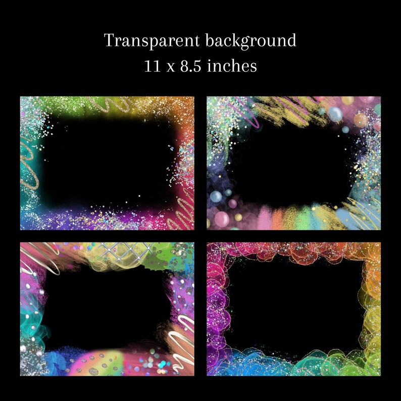 Glitter Rainbow Letter Size Borders - Etsy