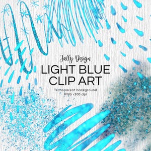 Light Blue Glitter Overlays Clip Art. - Etsy