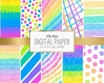 Glitter Rainbow Digital Paper Collection - Etsy