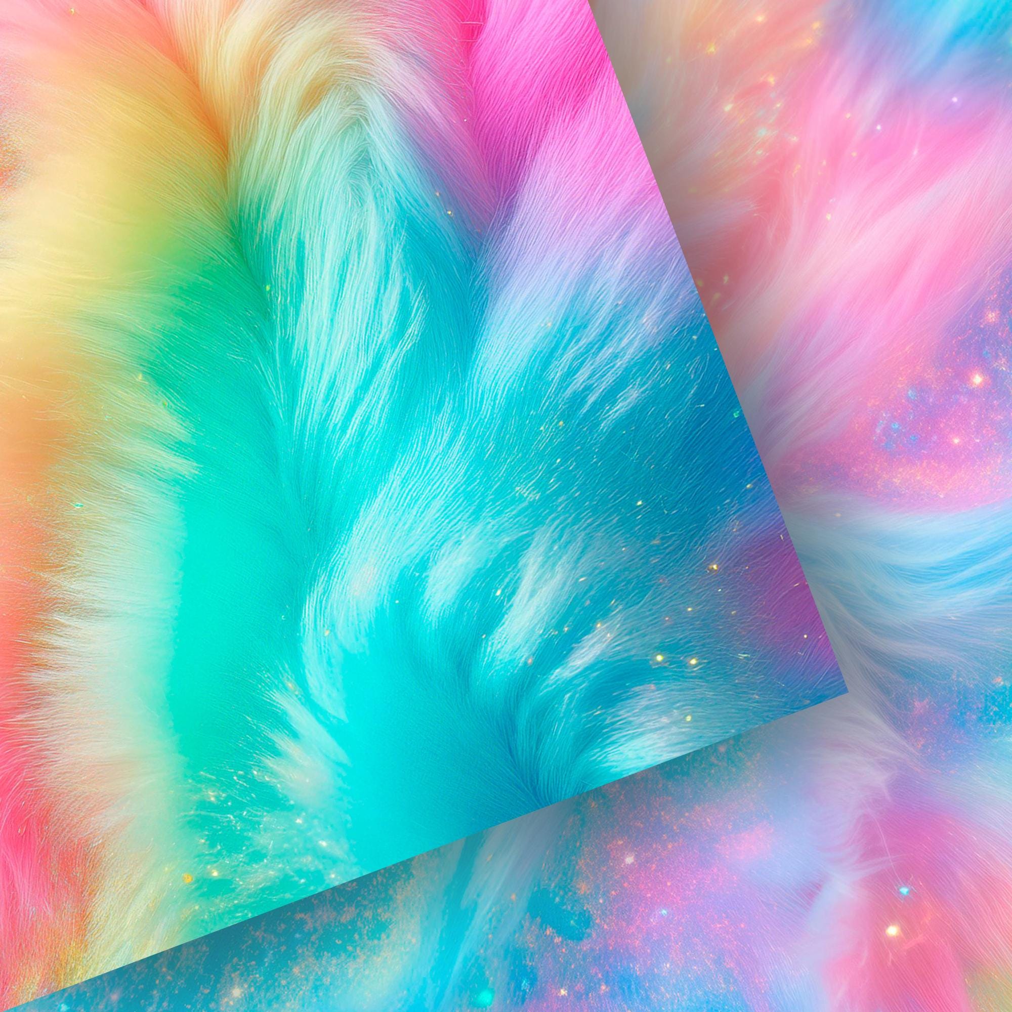 Pastel Rainbow Fluffy and Furry Textures. Digital Paper Collection. - Etsy