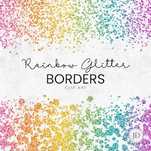 Rainbow Confetti Glitter Borders PNG Clip Art - Shimmering Colorful ...