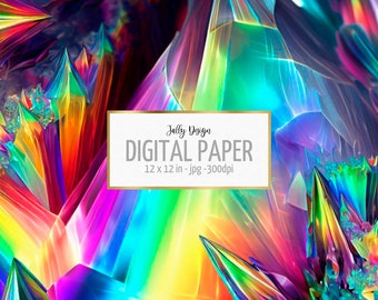 Glitter Rainbow Digital Paper Collection - Etsy
