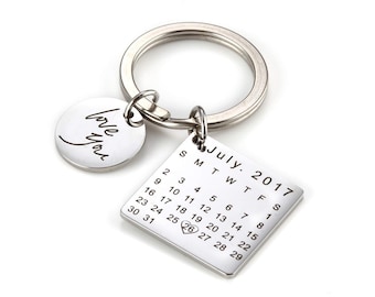 Calendar keychain | Etsy