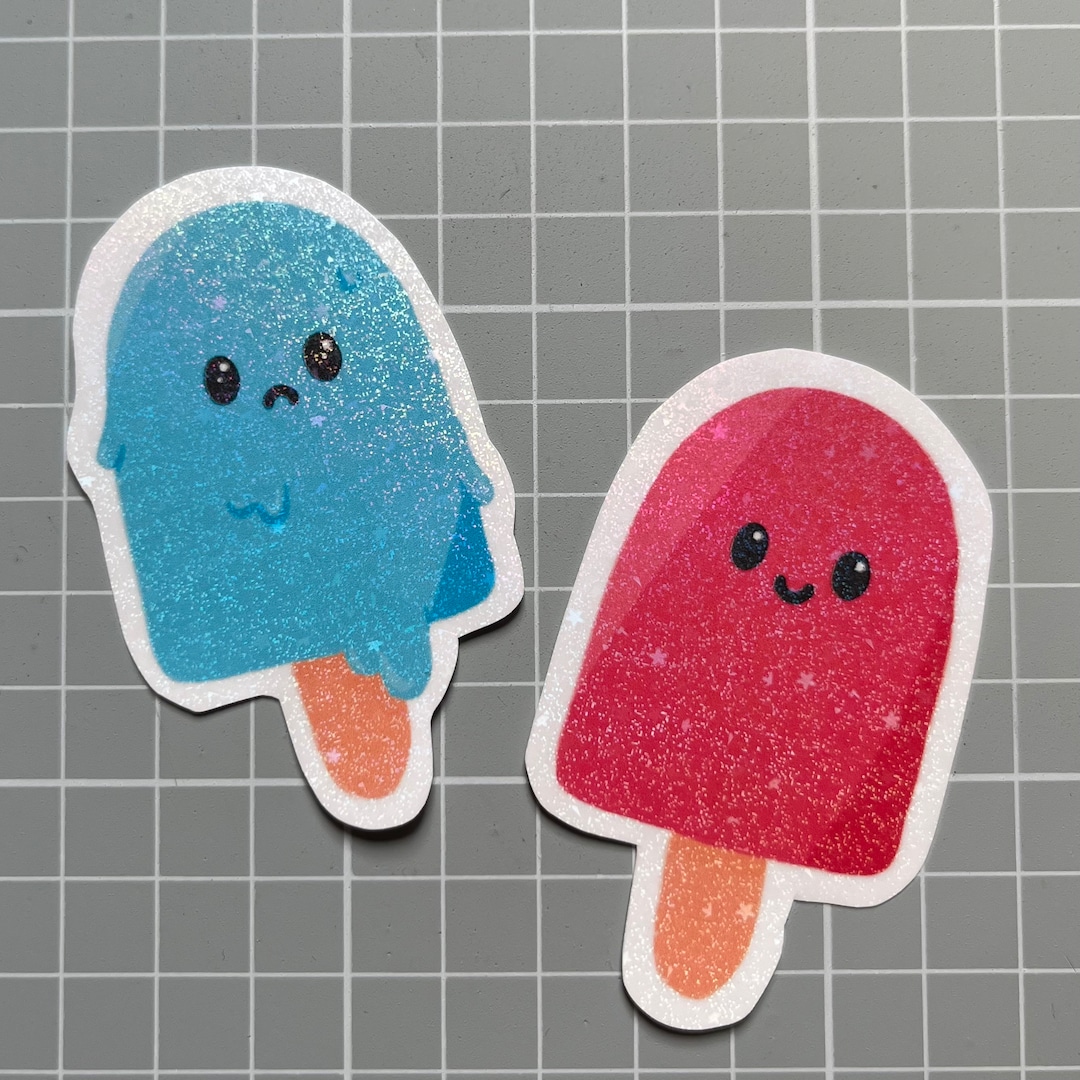 Cute Ice Lolly Sticker Duo, Melting Ice Lolly Vinyl Sticker Water ...