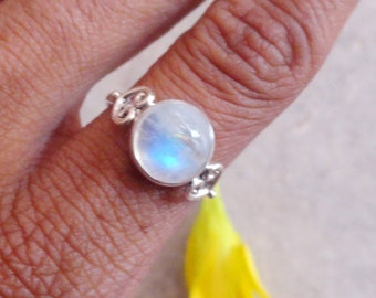 Blue moonstone ring | Etsy