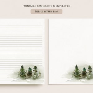 Forest Trees | Printable Stationery & Envelopes | A4, US Letter 8.5x11 ...