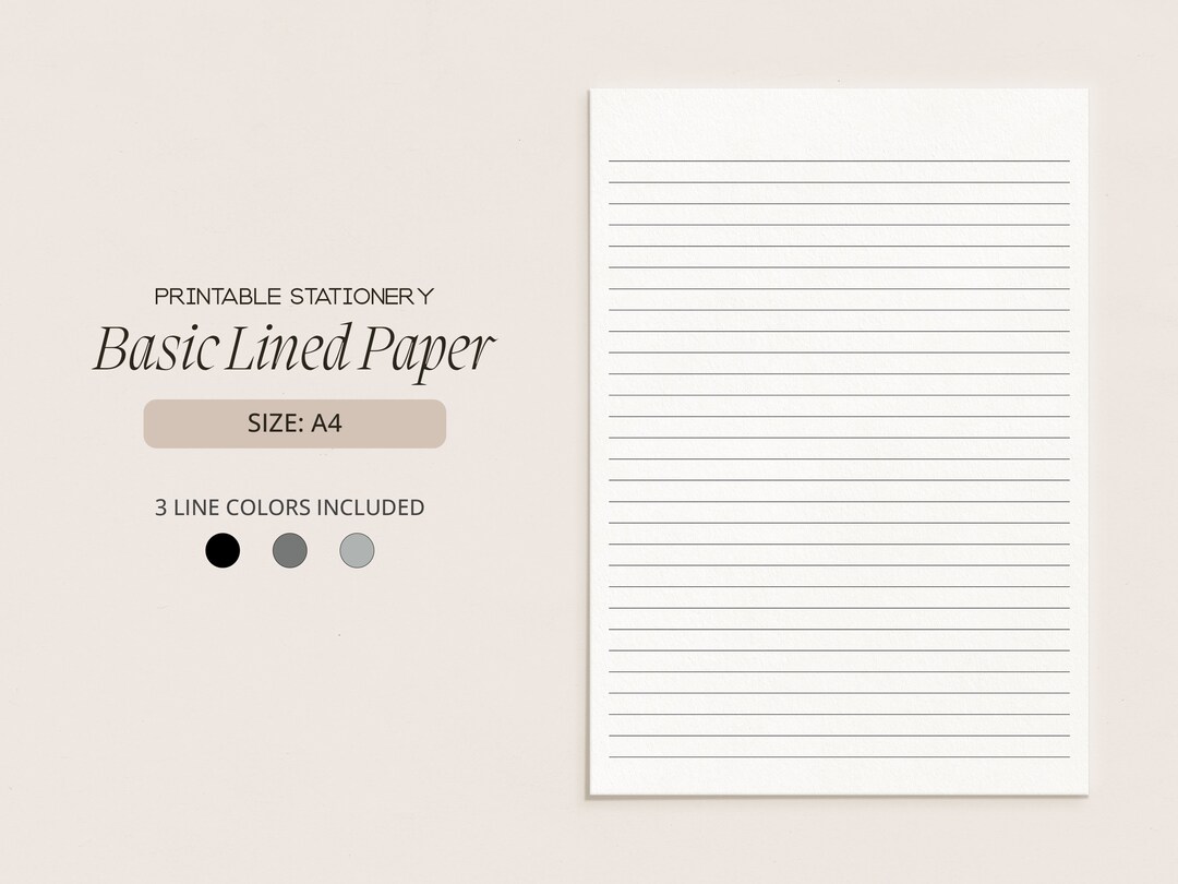 Basic Lined Letter Writing Paper | Plain A4 Printable Stationery ...
