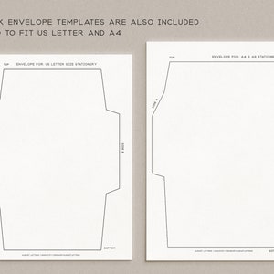 Printable Stationery Set With Envelopes | Lined Unlined Digital Letter ...