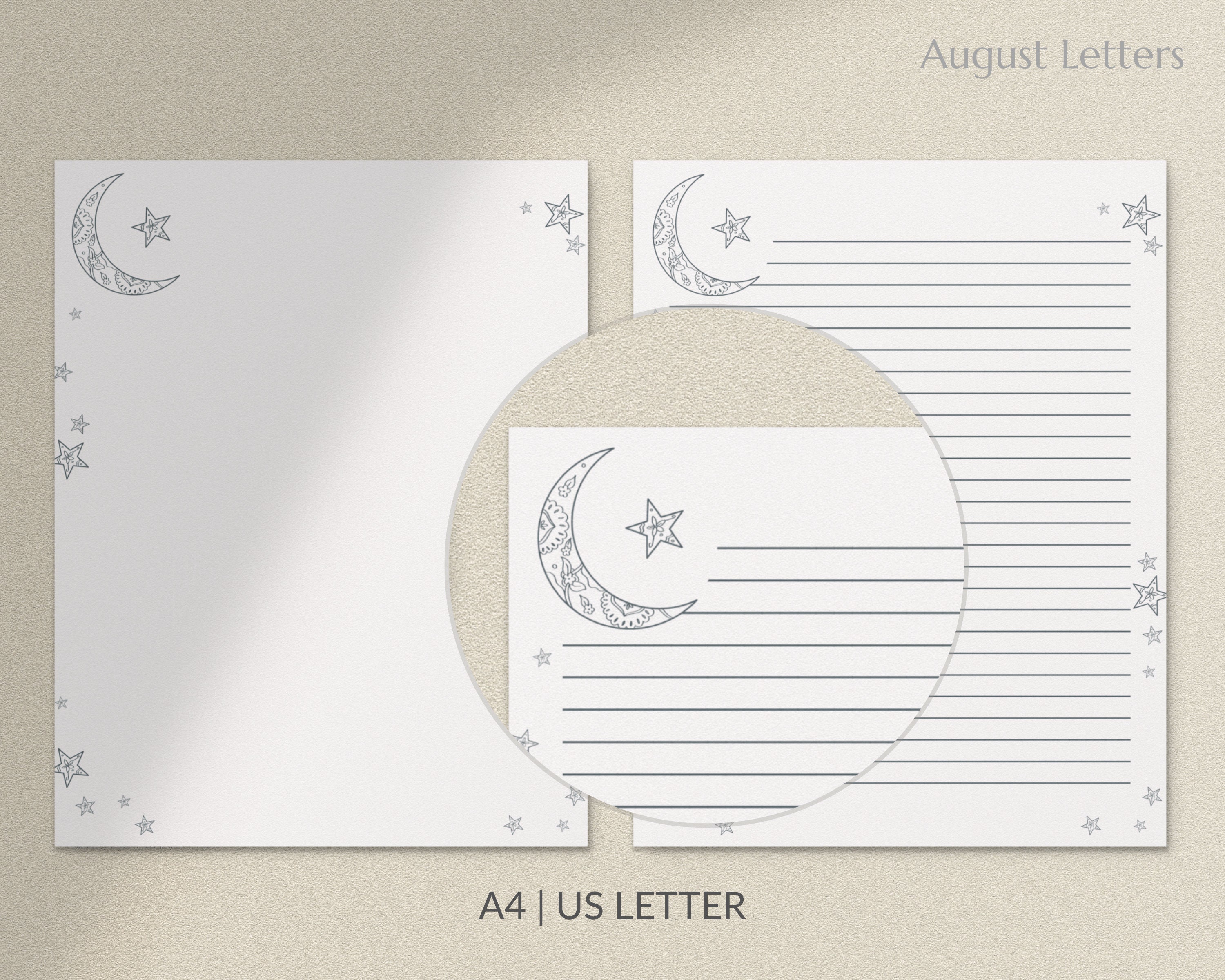 Starry Sky Printable Letter Writing Paper / A4 8.5x11 / Lined | Etsy