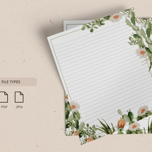 Printable Stationery Set With Envelopes | Lined Unlined Digital Letter ...
