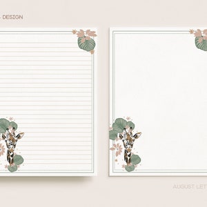 Jungle Giraffe Printable Stationery & Envelopes A4 US - Etsy