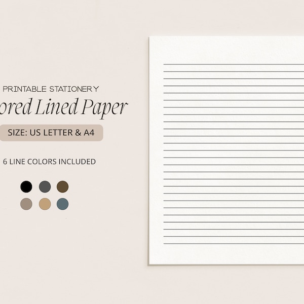 Plain Lined Paper Template - Etsy