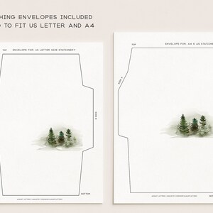 Forest Trees | Printable Stationery & Envelopes | A4, US Letter 8.5x11 ...