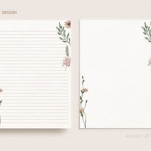Elegant Blooms Printable Stationery & Envelopes A4, US Letter 8.5x11 in ...