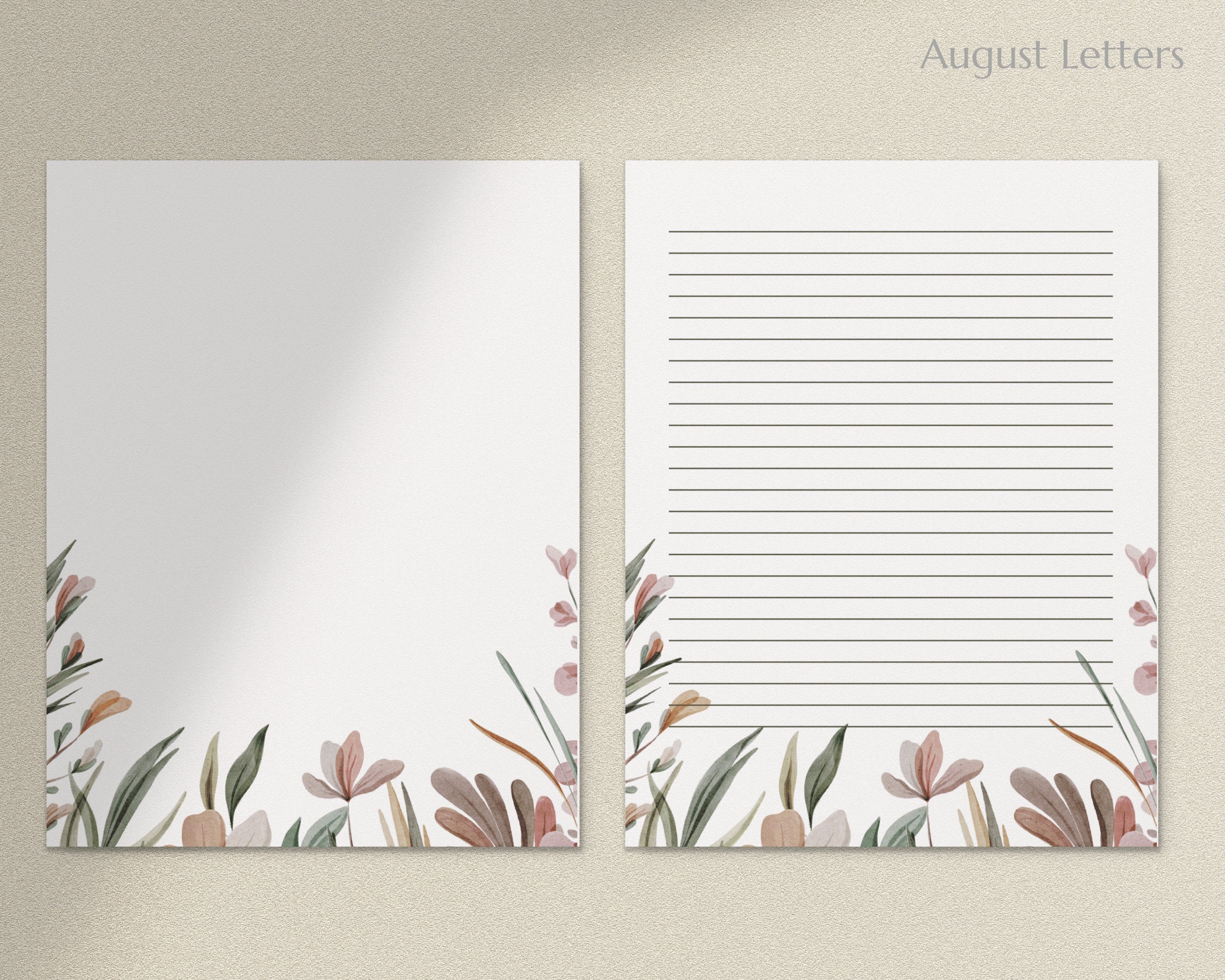 Printable Stationery Paper/ A4 8.5x11 / Lined Unlined / - Etsy