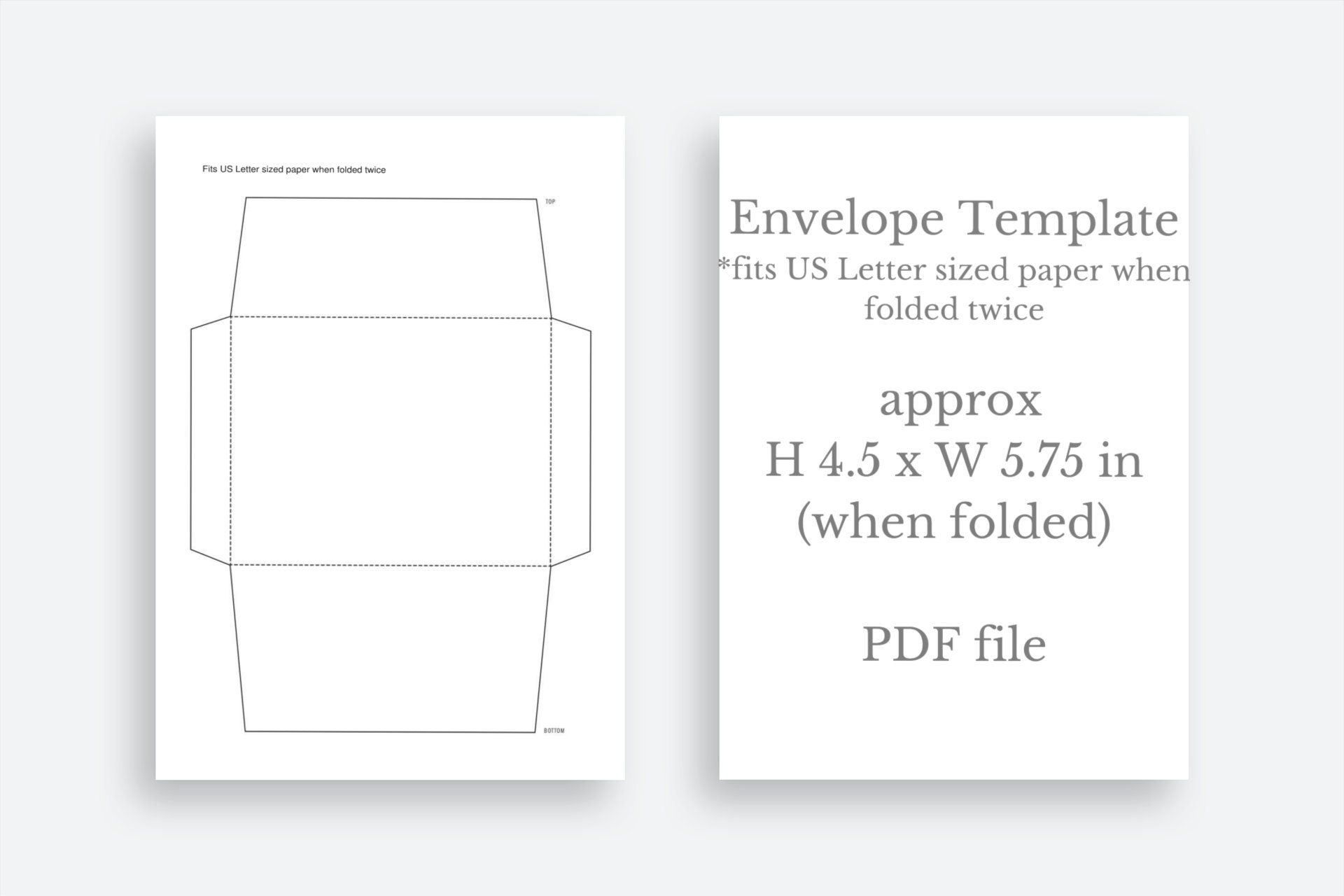 Letter sized envelope store