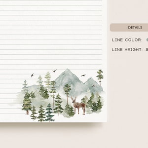 Deer in a Forest | Printable Stationery & Envelopes | A4, US Letter 8 ...