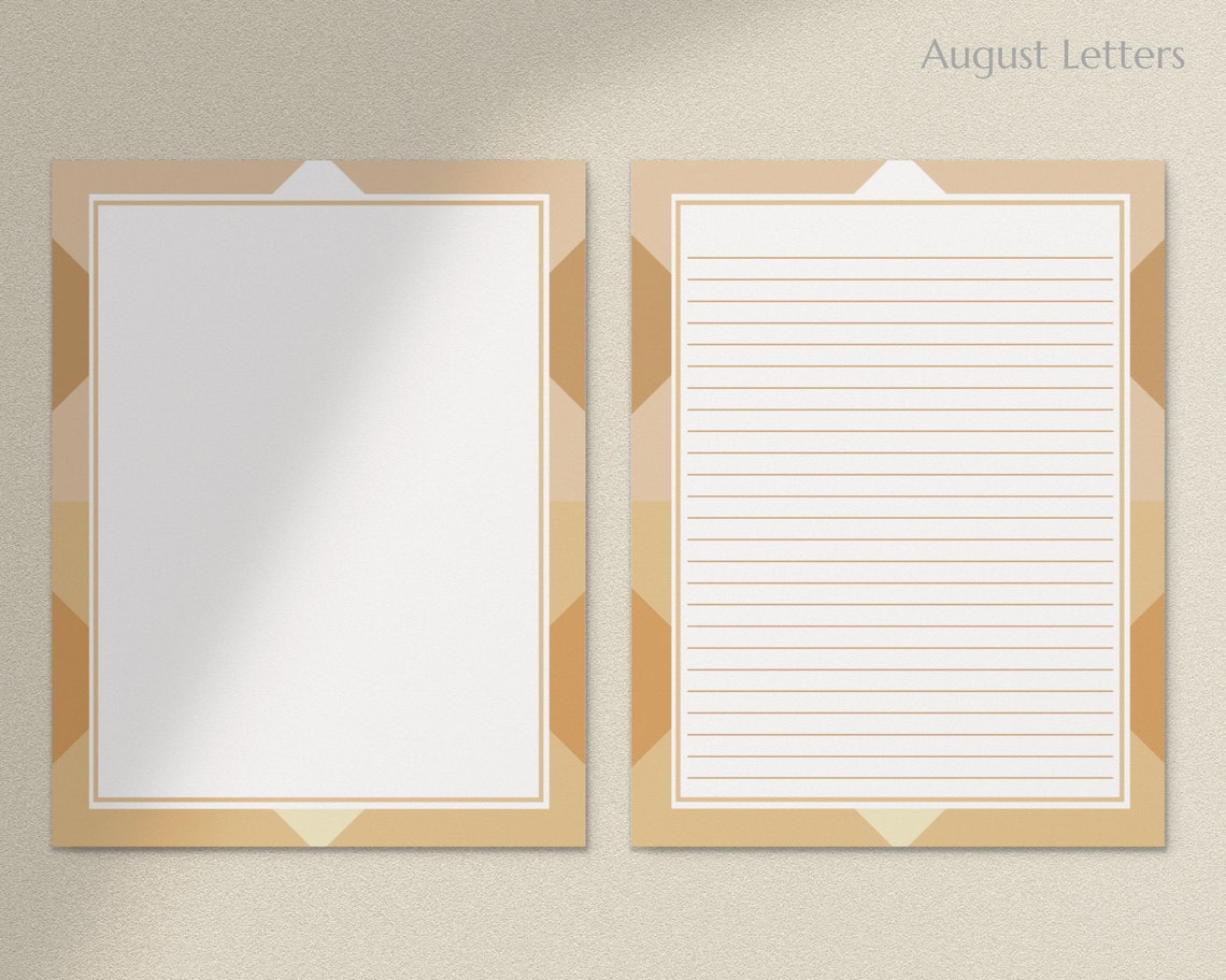 Beige Patterned Printable Letter Writing Paper / A4 8.5x11 / - Etsy