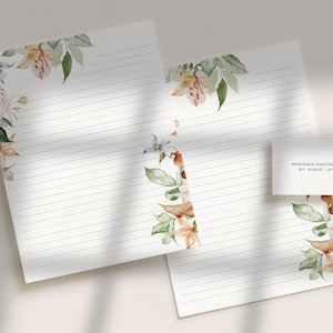 Printable Stationery Set With Envelopes | Lined Unlined Digital Letter ...