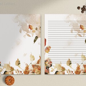Autumn Leaves Printable Letter Writing Paper / A4, 8.5x11 / Lined ...