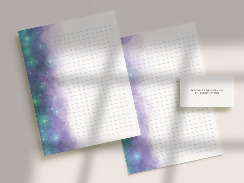 Printable Stationery Set With Envelopes Lined Unlined - Etsy