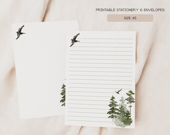 Letter Writing Paper Forest PRINTABLE Stationery Unlined - Etsy