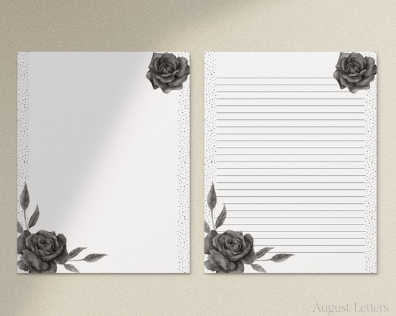Printable Rose Stationery