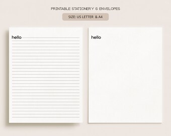 Printable Stationery Paper/ A4 8.5x11 / Lined Unlined / - Etsy