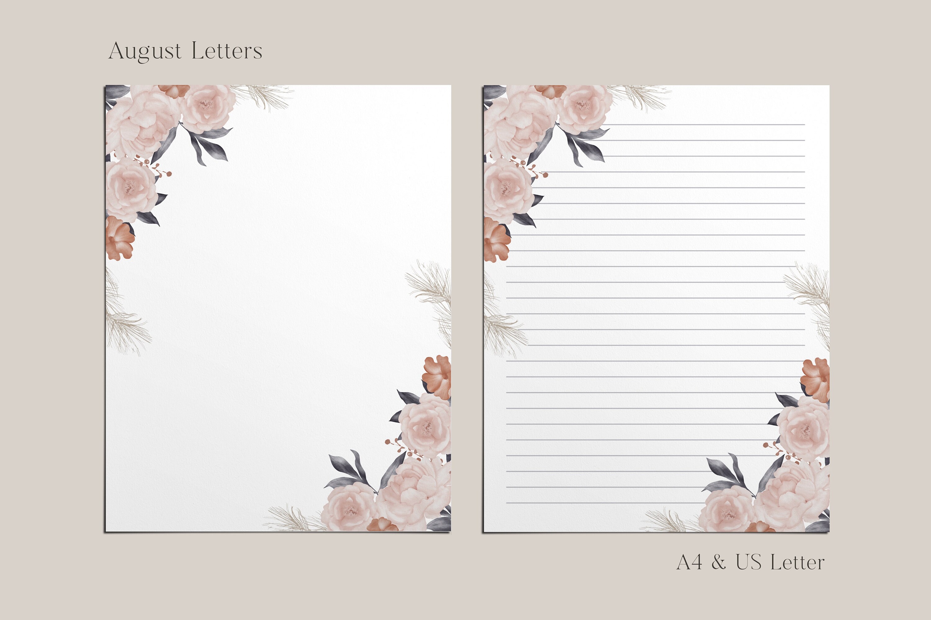 Printable Stationery Paper/ A4 8.5x11 / Lined Unlined / - Etsy